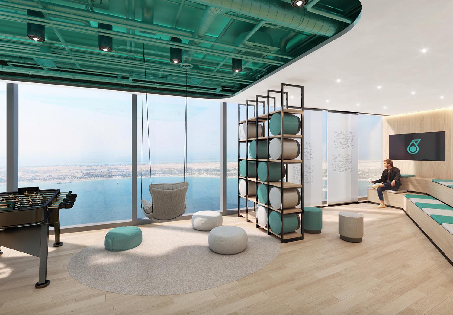 spaces for collaboration, relaxation, and refreshment.